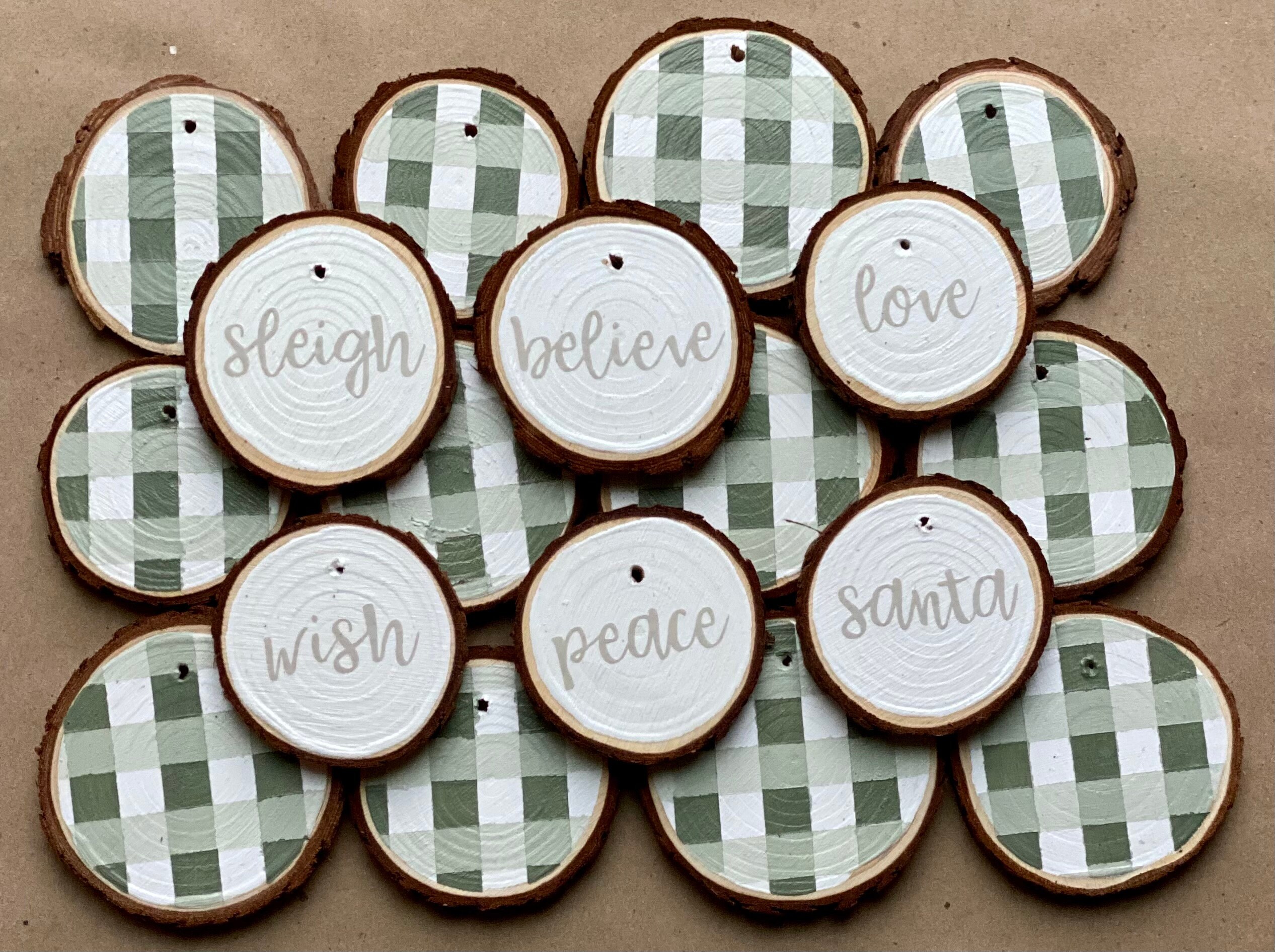 Wooden Word Ornaments Set of 6 Set of 6 Word Ornaments | Etsy