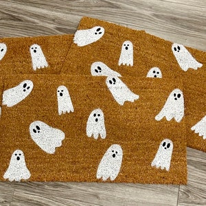 Ghost Coir Doormat – Halloween Spooky Welcome Mat (18x30) - Etsy