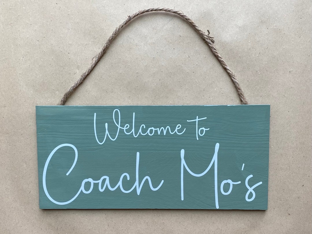 Custom Moss Green Wood Sign – Personalized Hanging Twine Decor - Etsy