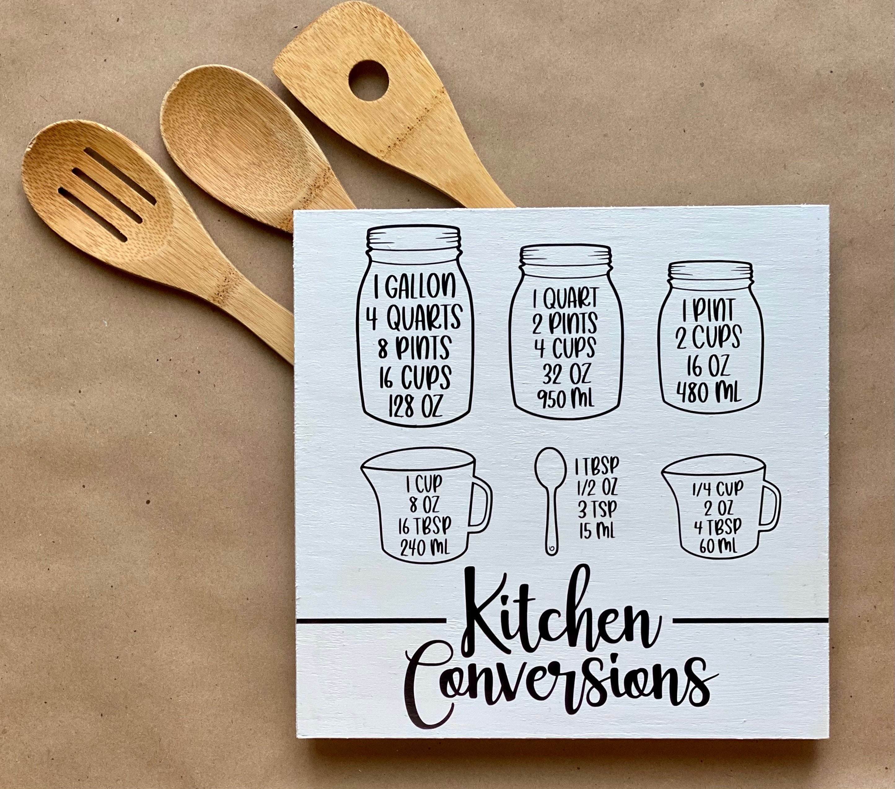 Kitchen Conversions Wooden Sign Wooden Kitchen Decor Sign | Etsy