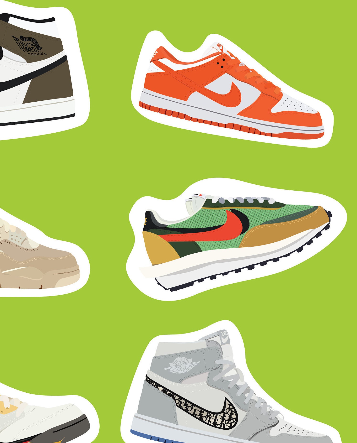Nike Sticker Sheet, Sneakerhead Stickers, Hypebeast Stickers ...