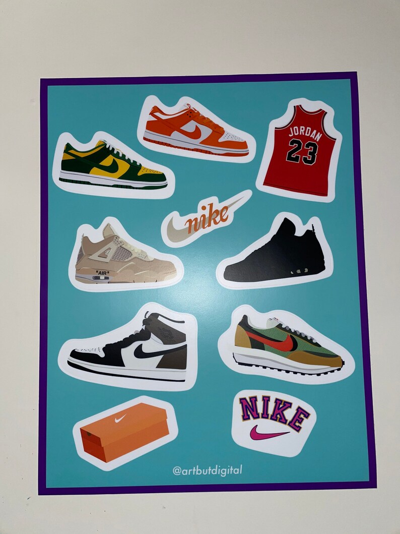 Nike Sticker Sheet, Sneakerhead Stickers, Hypebeast Stickers ...