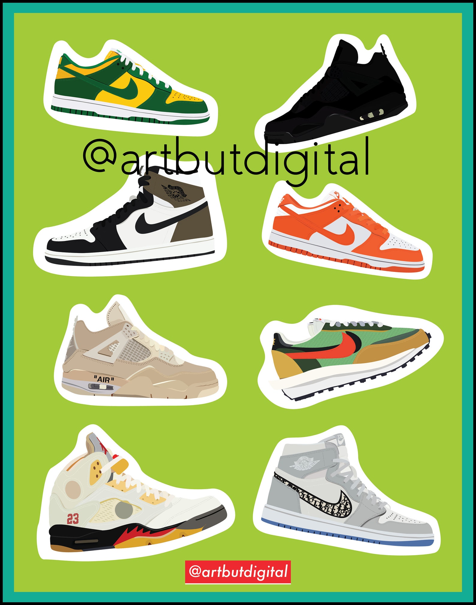 Nike Sticker Sheet, Sneakerhead Stickers, Hypebeast Stickers ...