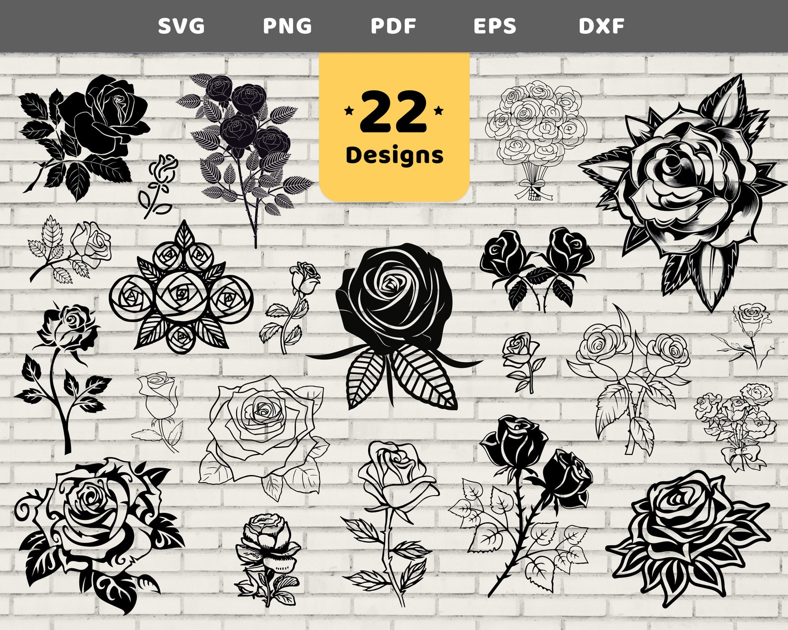 Rose Svg Cut Files for Cricut Rose Clipart Rose Svg Flowers - Etsy