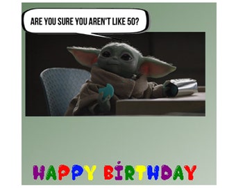 Grogu Birthday Card - Etsy