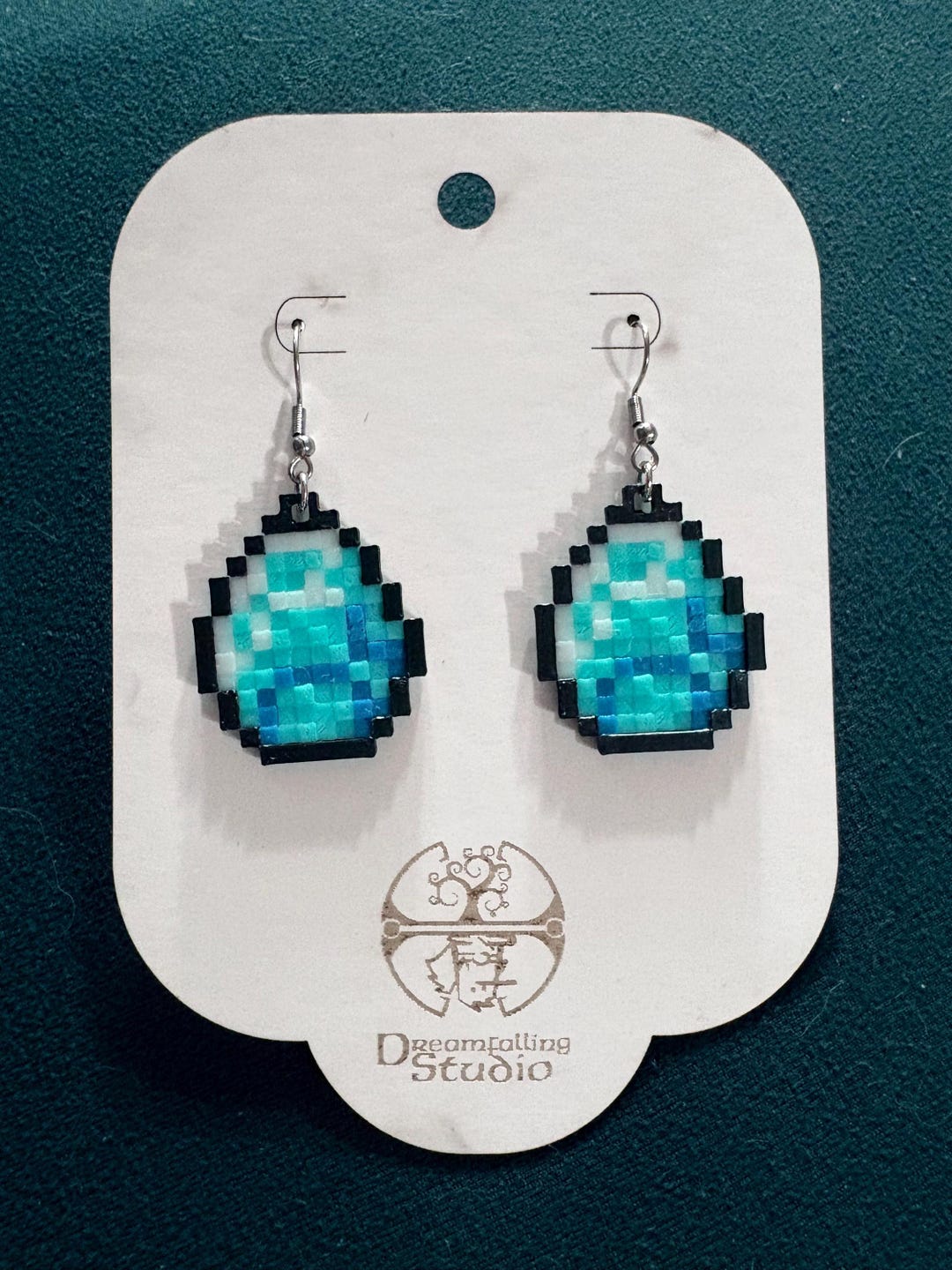 Minecraft Inspired “diamond” Earrings - Etsy