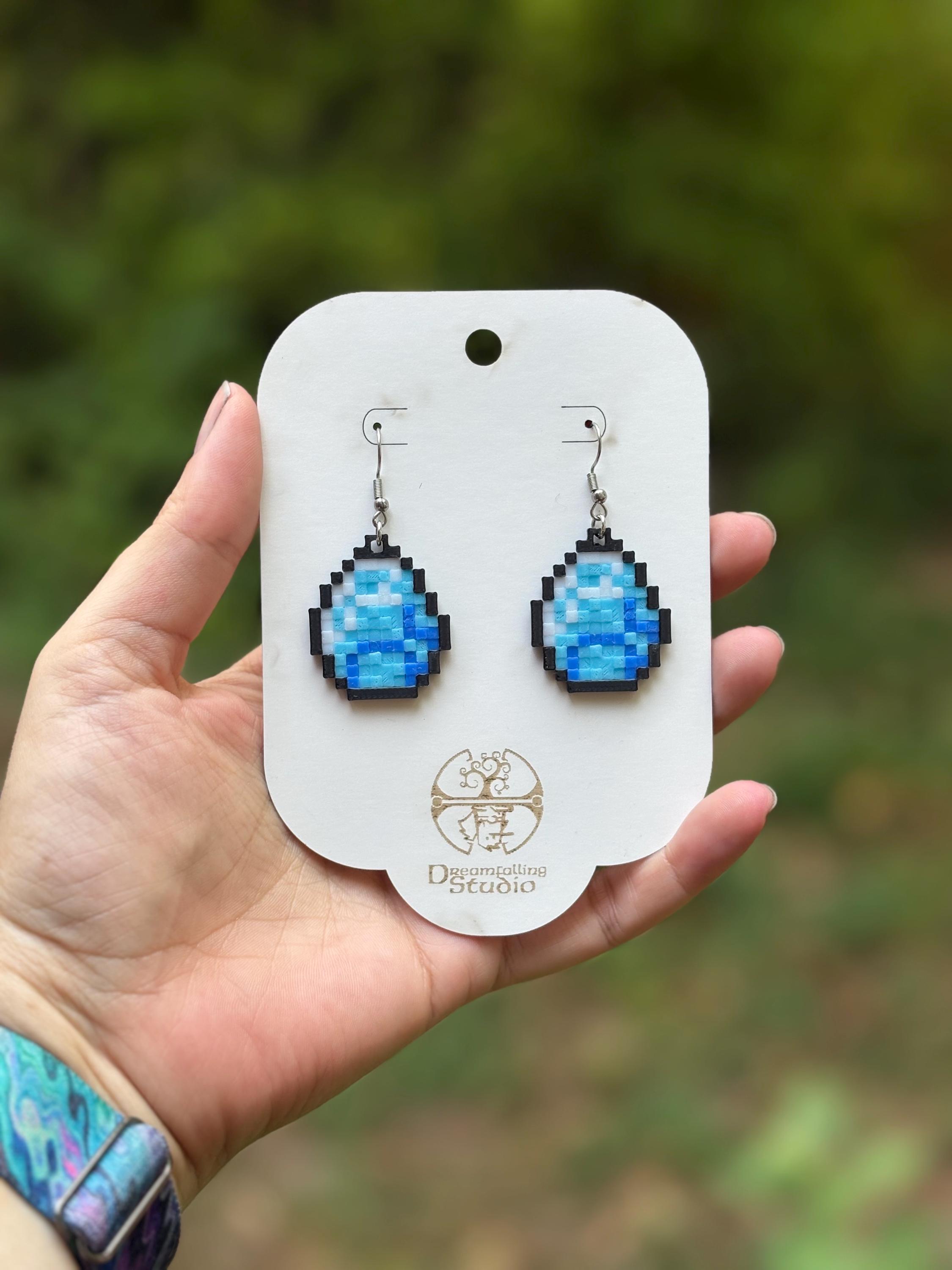 Minecraft Inspired “diamond” Earrings - Etsy