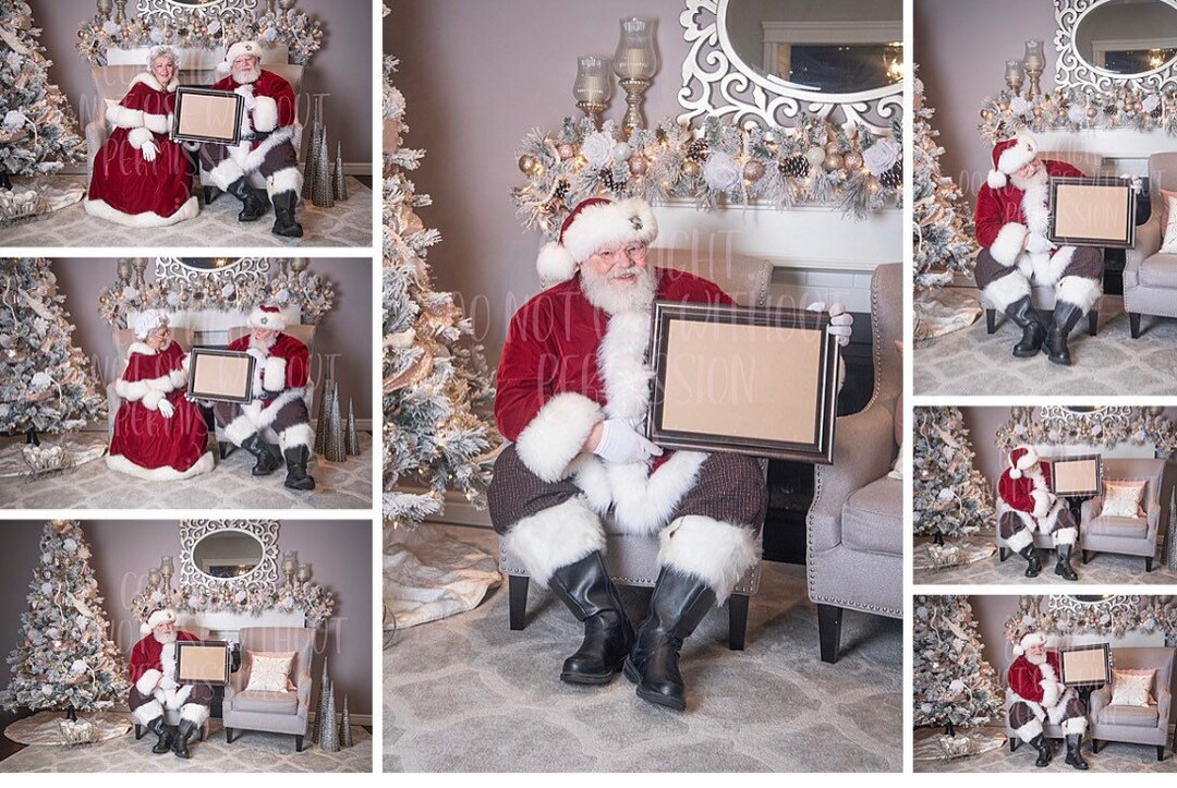 7 Santa Frame and Mrs Claus Digital Overlay Bundle - Etsy