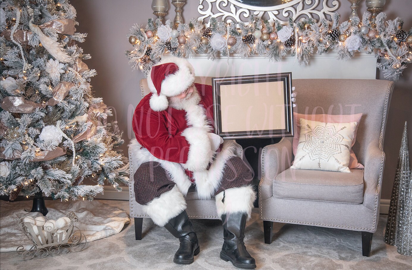 7 Santa Frame and Mrs Claus Digital Overlay Bundle - Etsy
