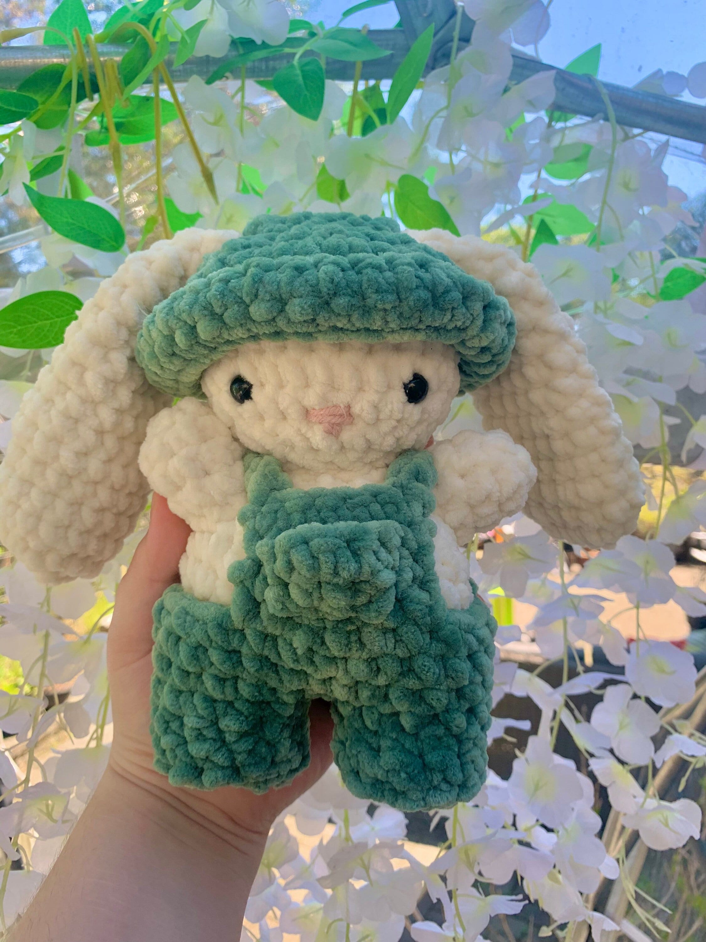 Baby Bunny Plush in Overalls and Bucket Hat - Etsy Canada