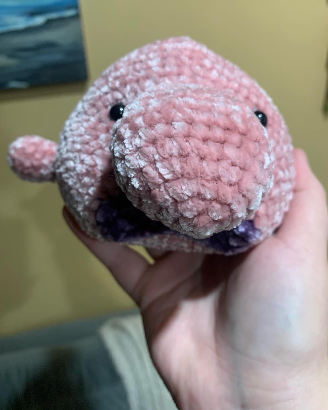 Mini Emotional Support Blobfish Plush Crochet Amigurumi Plush Toy Fish ...