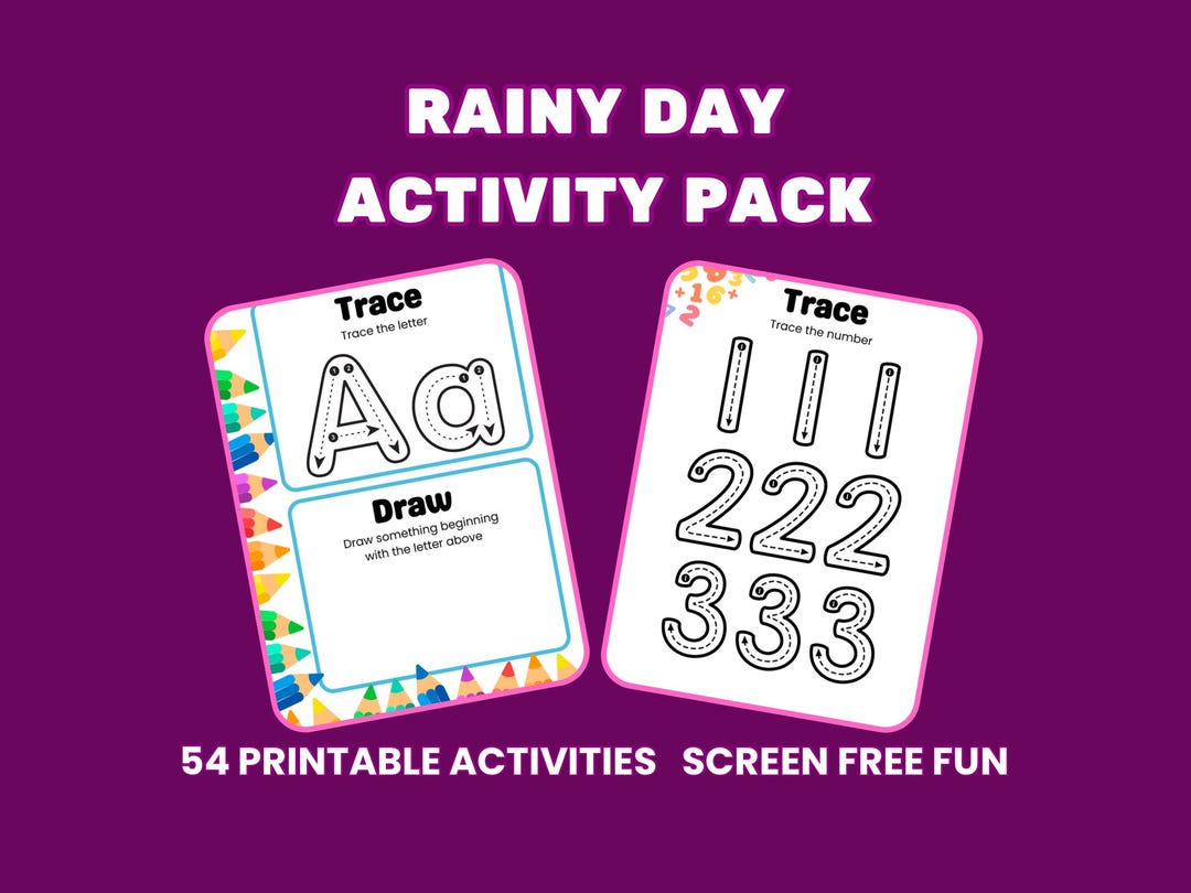 Rainy Day Activity Pack for Kids | Printable Educational Worksheets ...