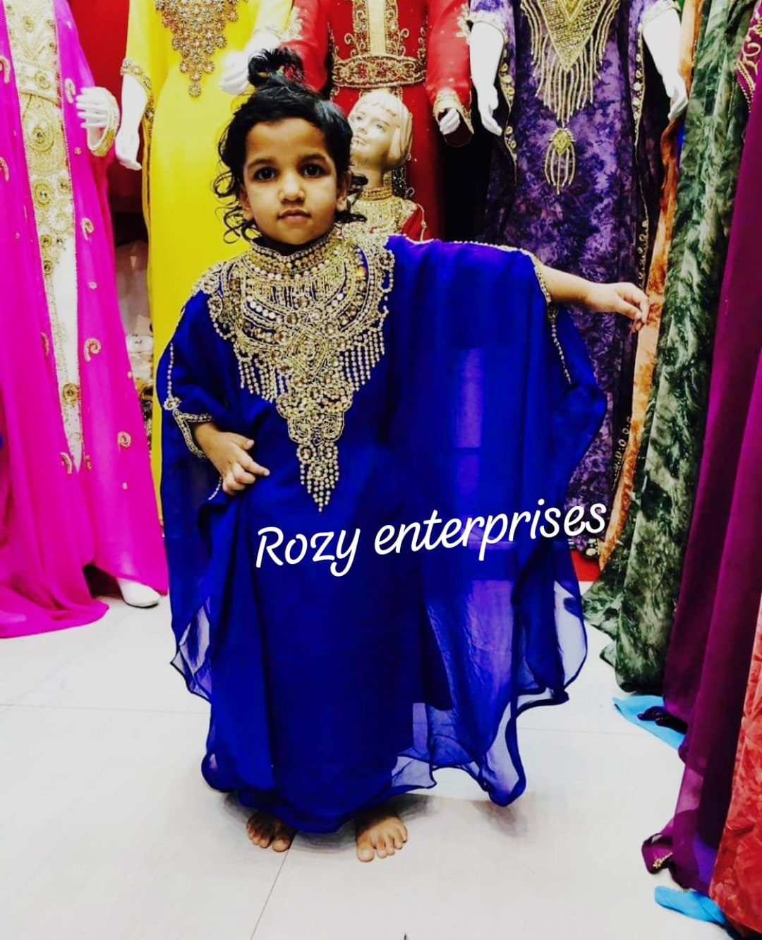 Muslim Girls Dress Kids Abaya Moroccan Caftan Kids Khimar Jilbab Kids ...