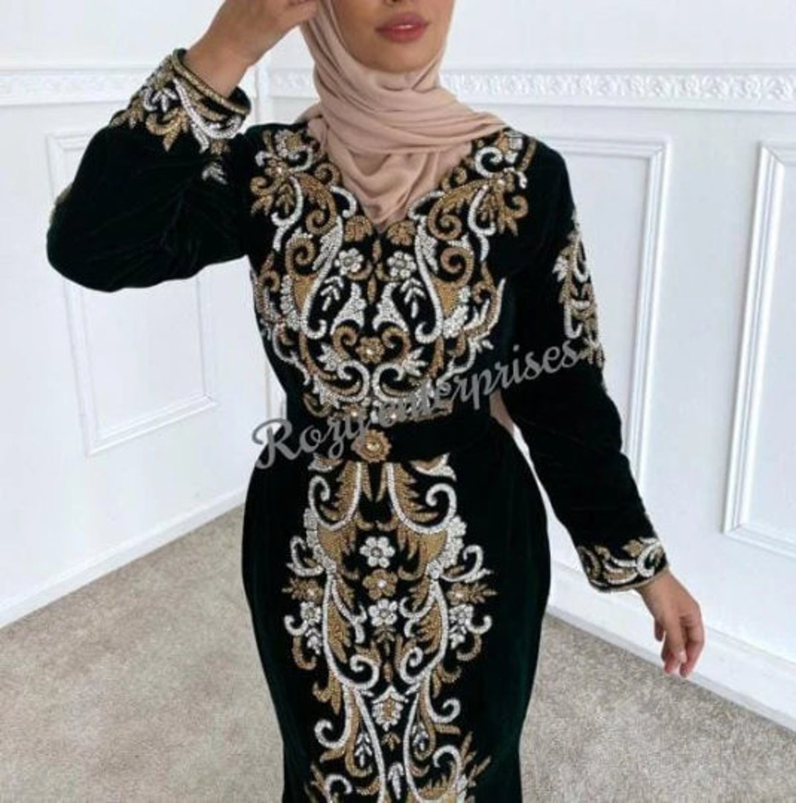 Moroccan Kaftan Embroidered Kaftan Robe Caftan Dress Maxi - Etsy