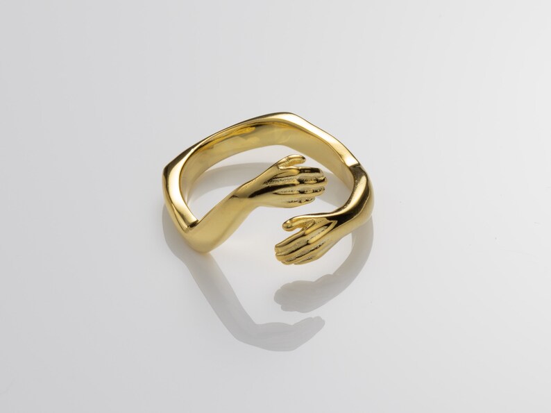 Gold Hug Ring Sterling Silver Open Ring Gift Hug Ring - Etsy
