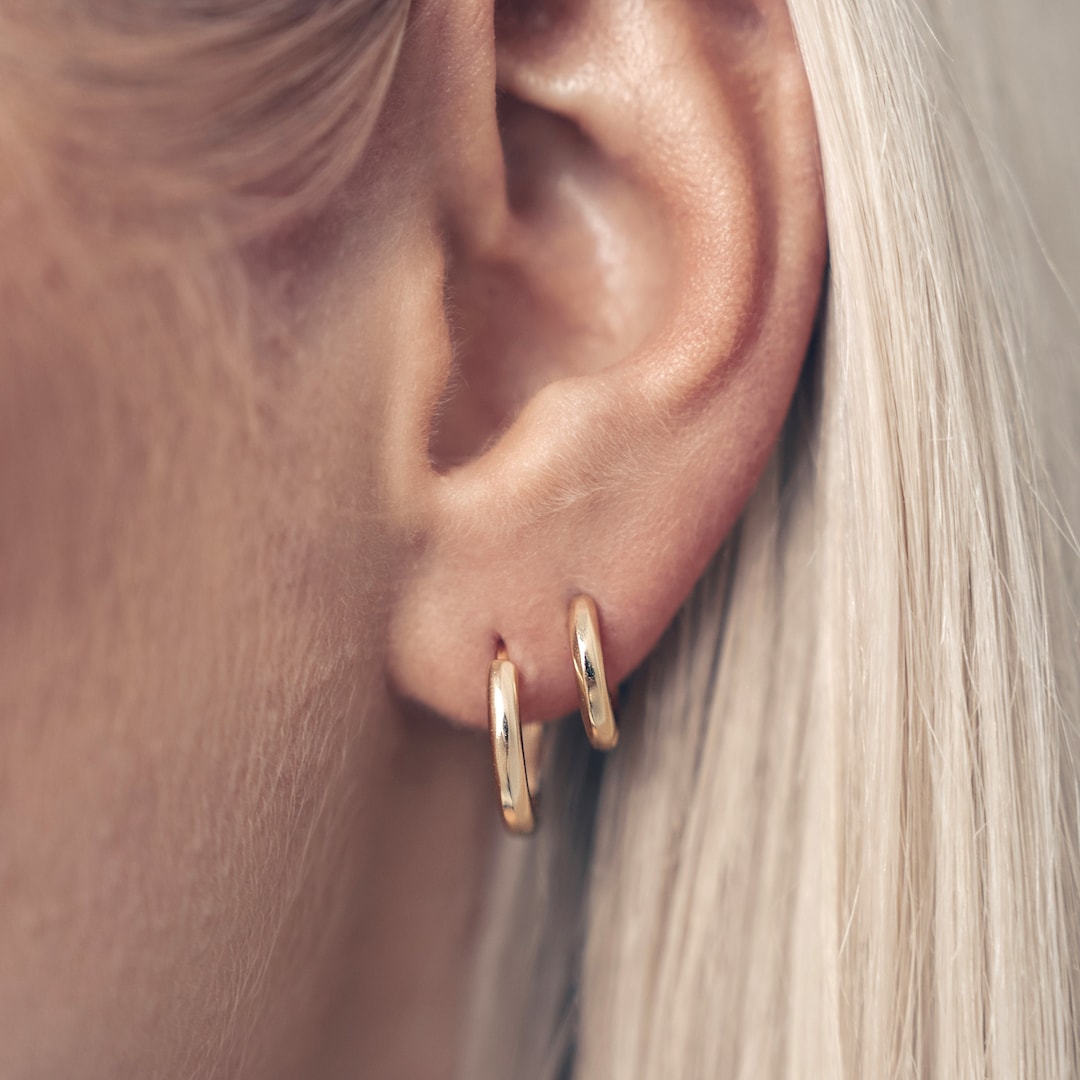 Dainty Creoles Gold • Earrings Gold • Creole Earrings 925 Sterling ...