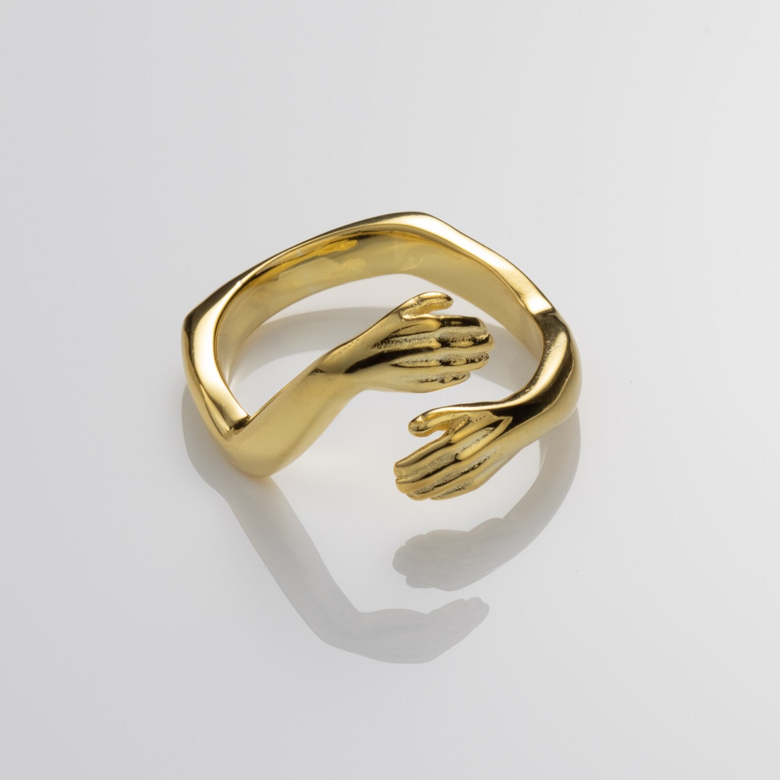 Gold Umarmender Ring 925 Sterling Silber Offener Ring - Etsy.de