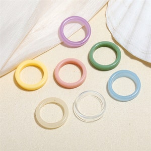 Acrylic Rings Plastic Rings Colourful Multiple Colours - Etsy