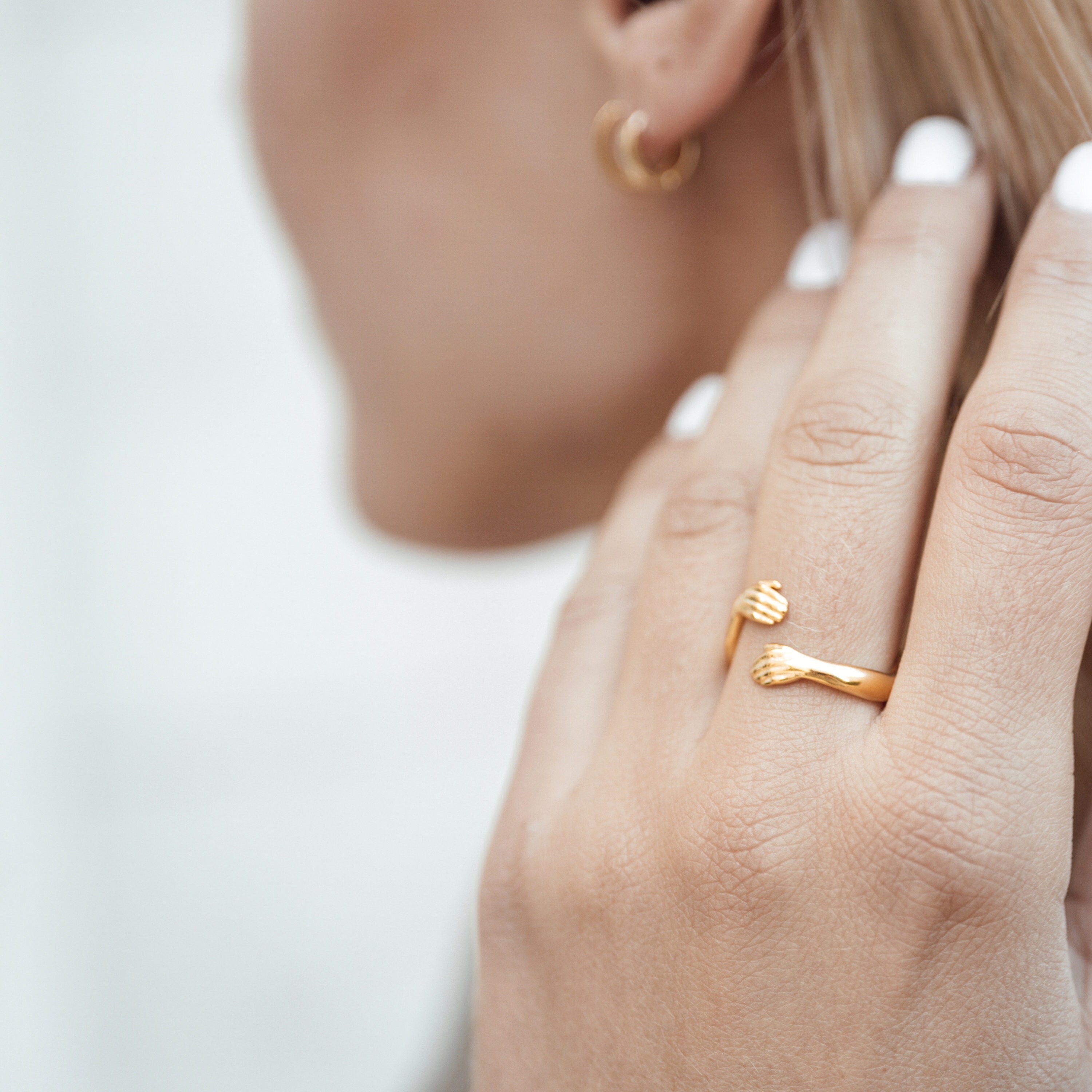 Gold Umarmender Ring 925 Sterling Silber Offener Ring - Etsy.de