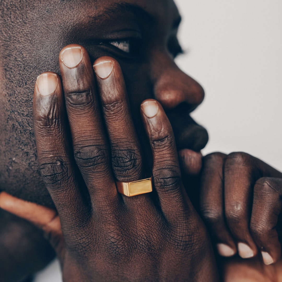 Solid Signet Ring 925 Sterling Silver Open Ring Wide Adjustable Ring ...