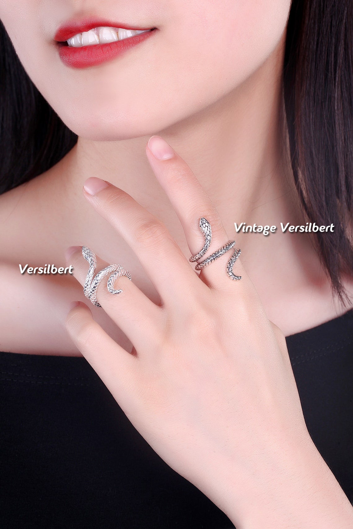 Vintage Silver Snakes Ring Adjustable Snake Ring Open Snake | Etsy