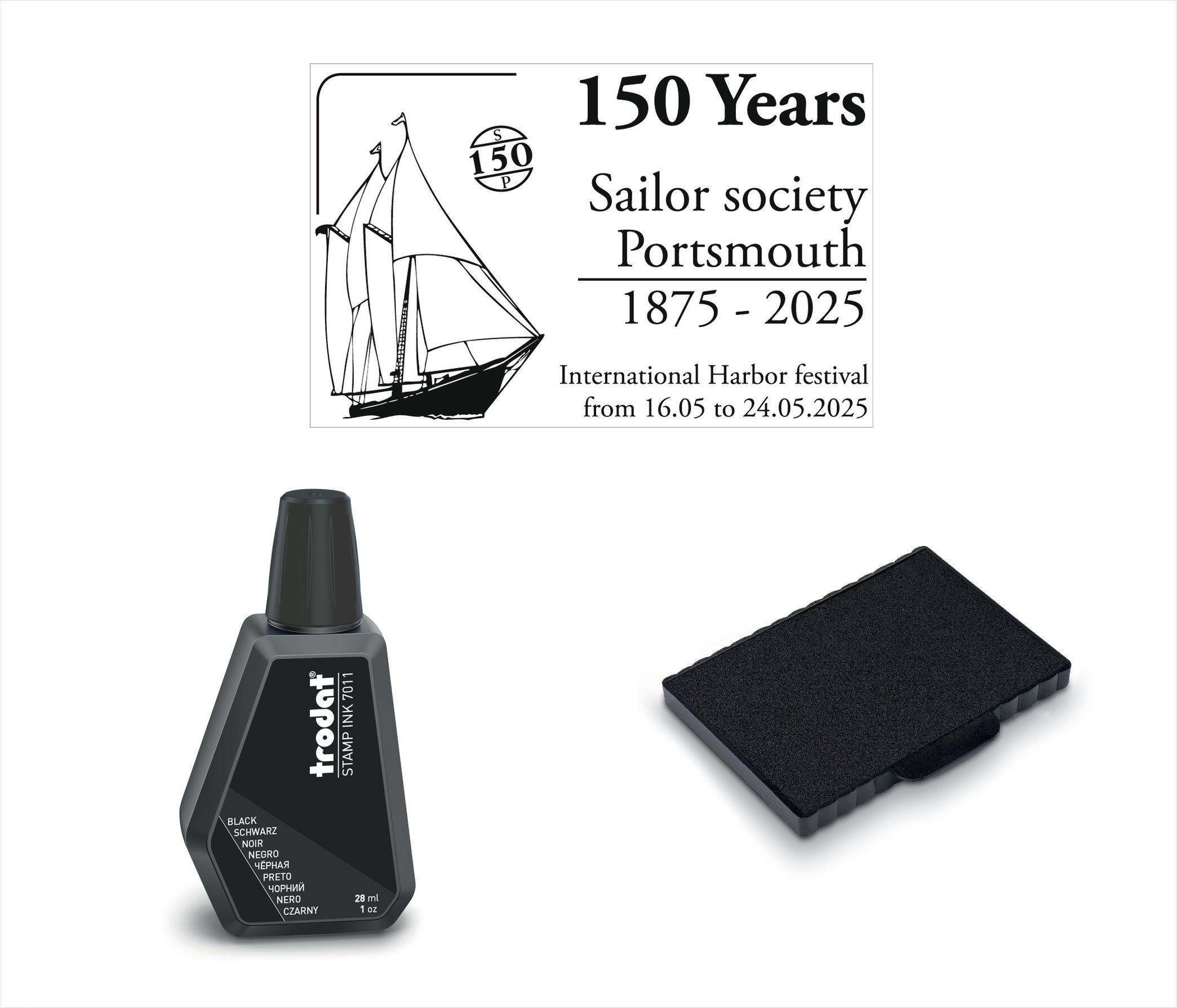 Large Metal Self-inking Rubber Stamp, Size: 55 X 85 Mm, 3,35 X 2,16 ...