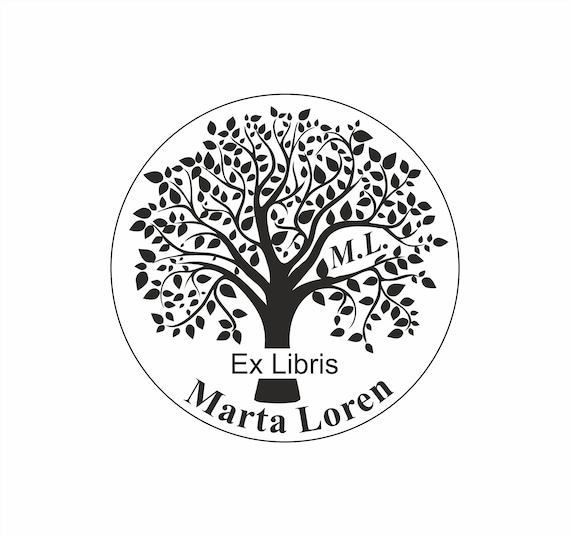 Ex Libris Stamp With Secret Letters in the Tree Stamp for | Etsy