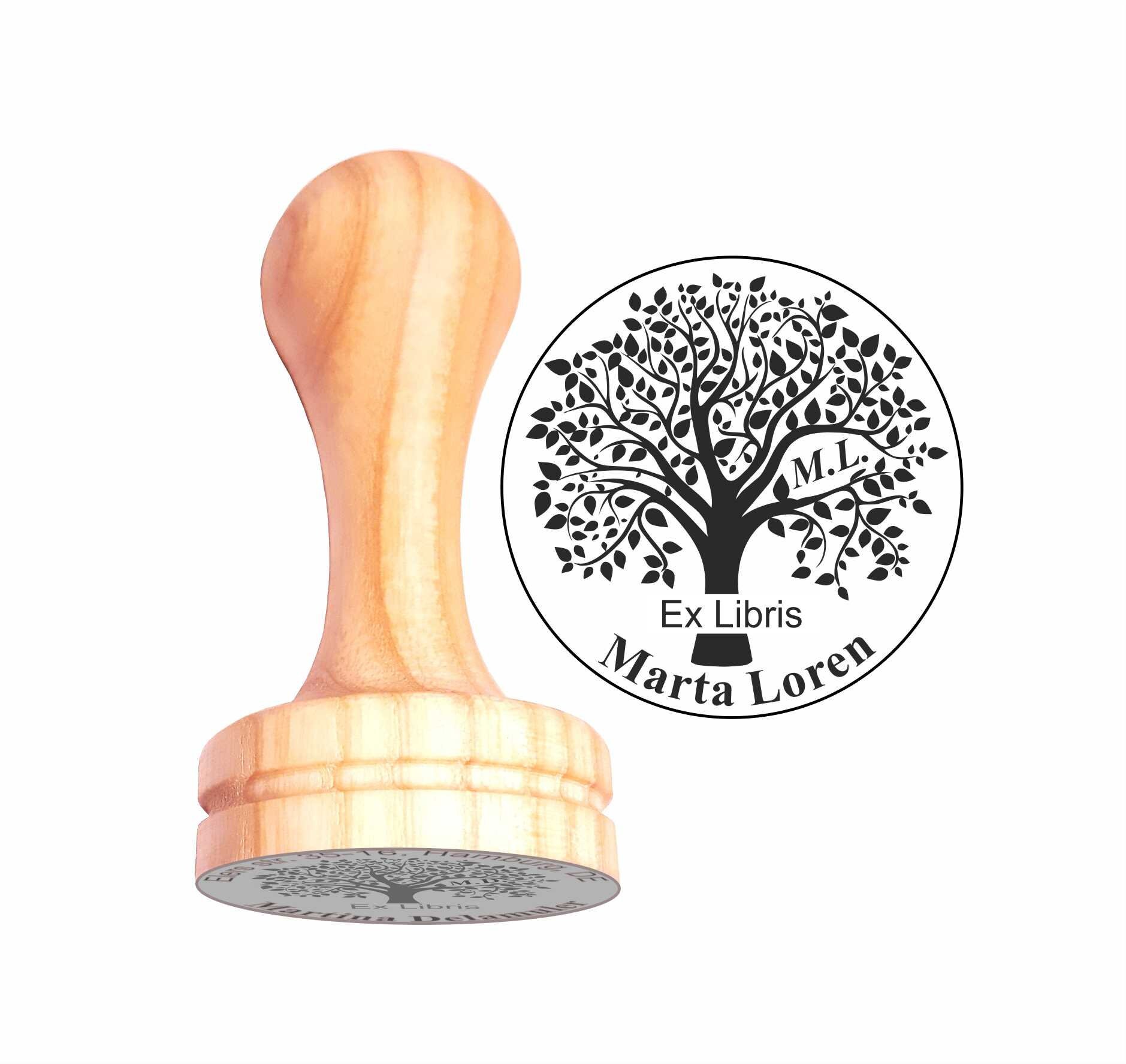 Ex Libris Stamp With Secret Letters in the Tree, Stamp for Books, Gifts ...
