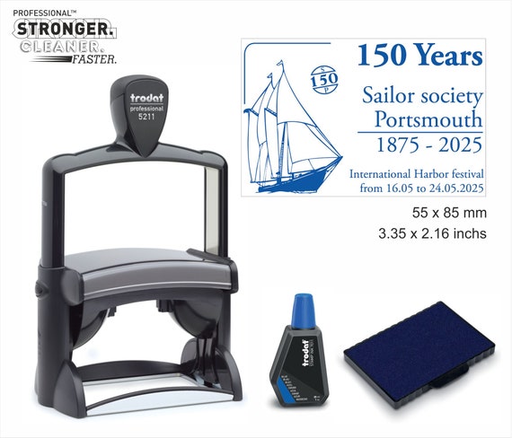 Large Metal Self-inking Rubber Stamp Size: 55 X 85 Mm 335 X - Etsy