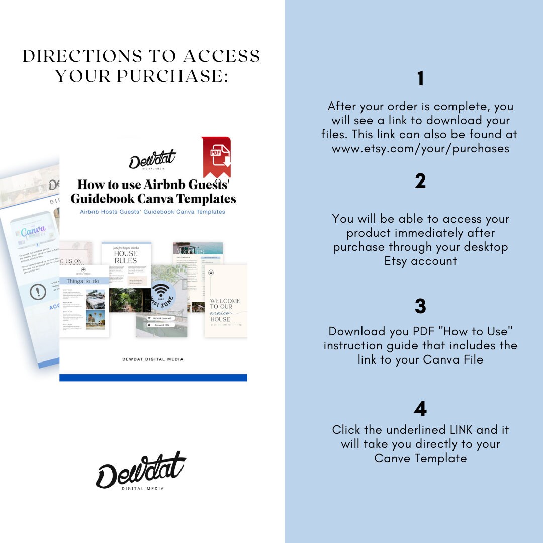 Guests' Guidebook: Know Your Stay Canva Templates for - Etsy