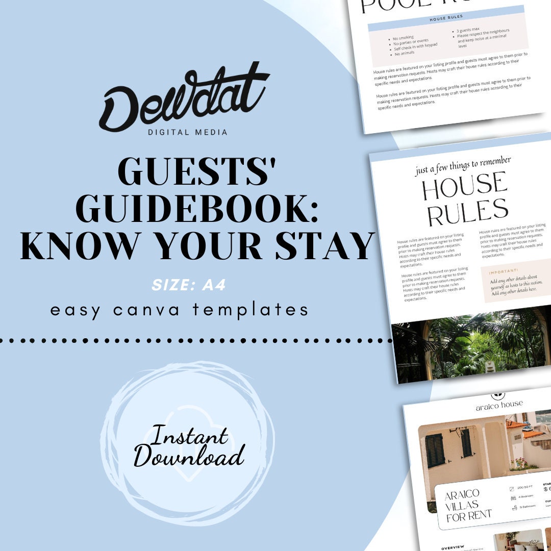 Guests' Guidebook: Know Your Stay Canva Templates for Memorable ...
