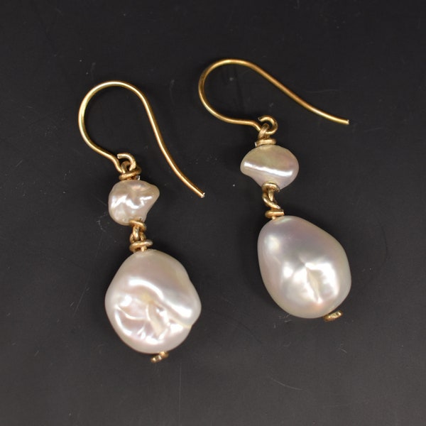 Baroque Pearl Earrings - Etsy