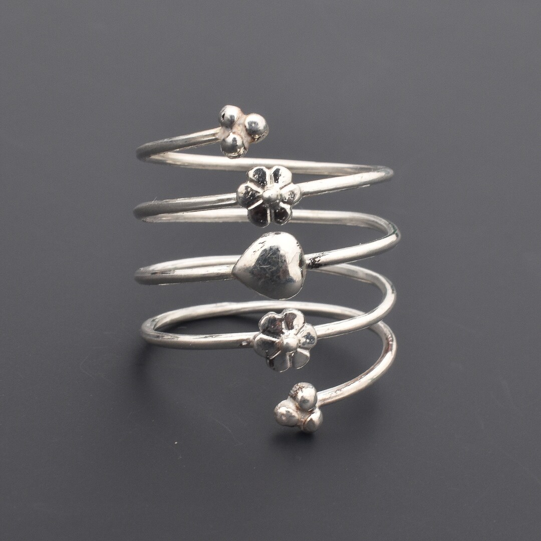 925 Sterling Silver Spiral Ring / Swirl Ring / Wrap Ring / - Etsy