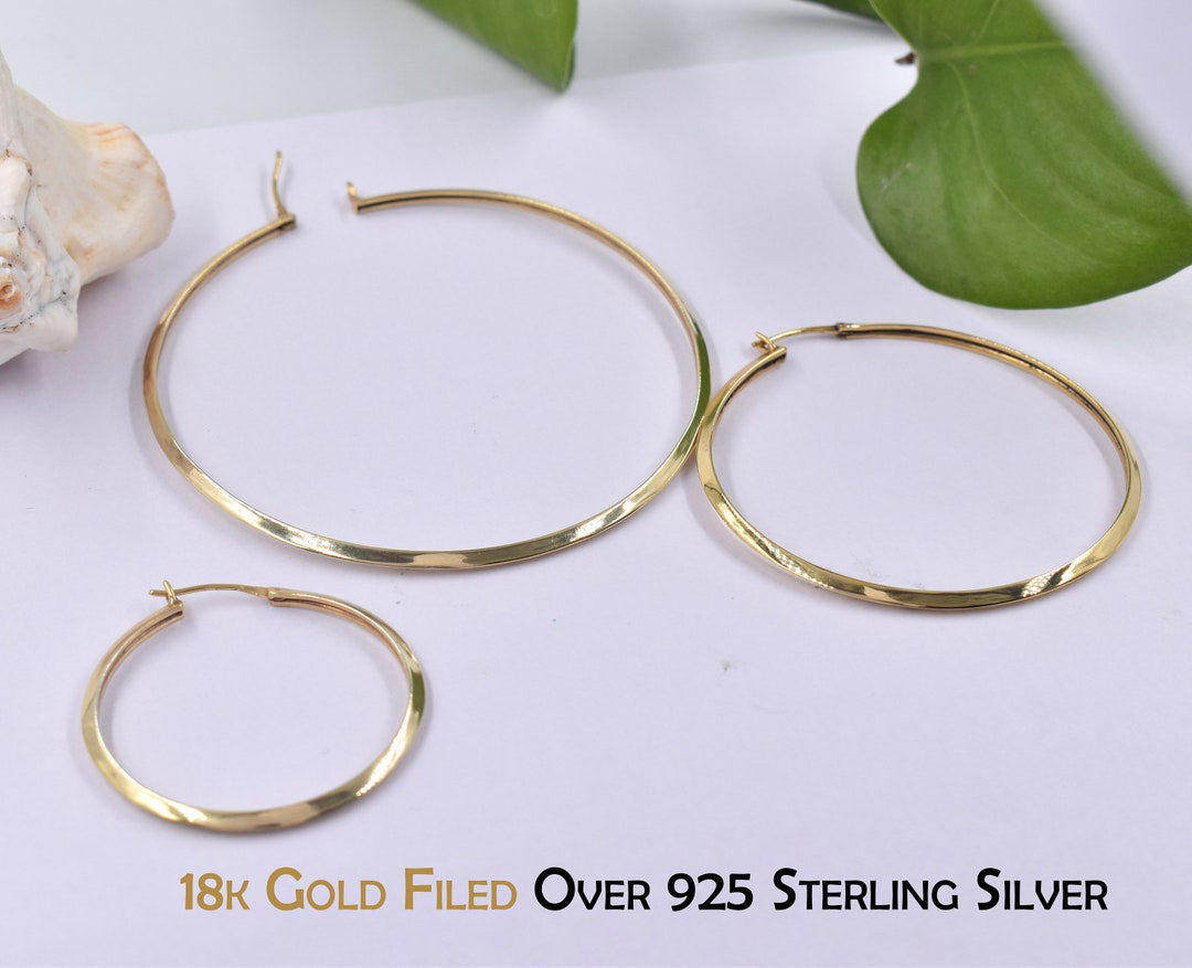 Small to Extra Large Dangle Drop Hoop Earrings, Front Facing Hoop ...