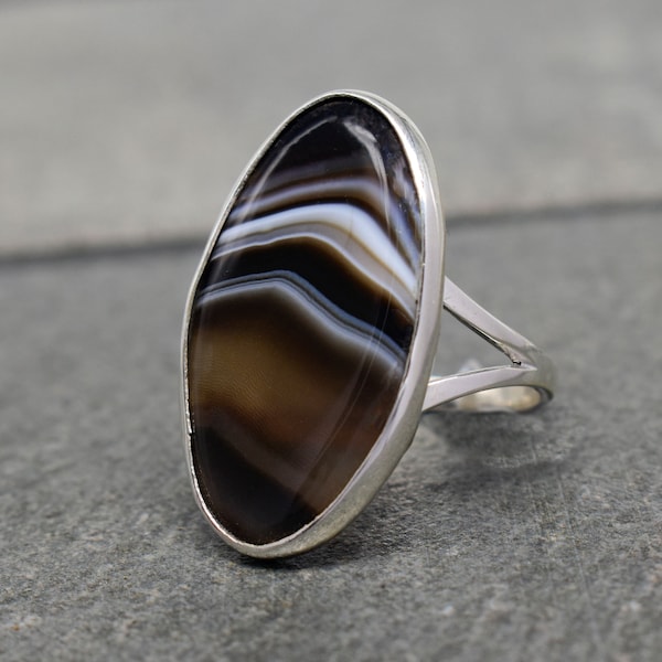 Banded Agate Ring - Etsy