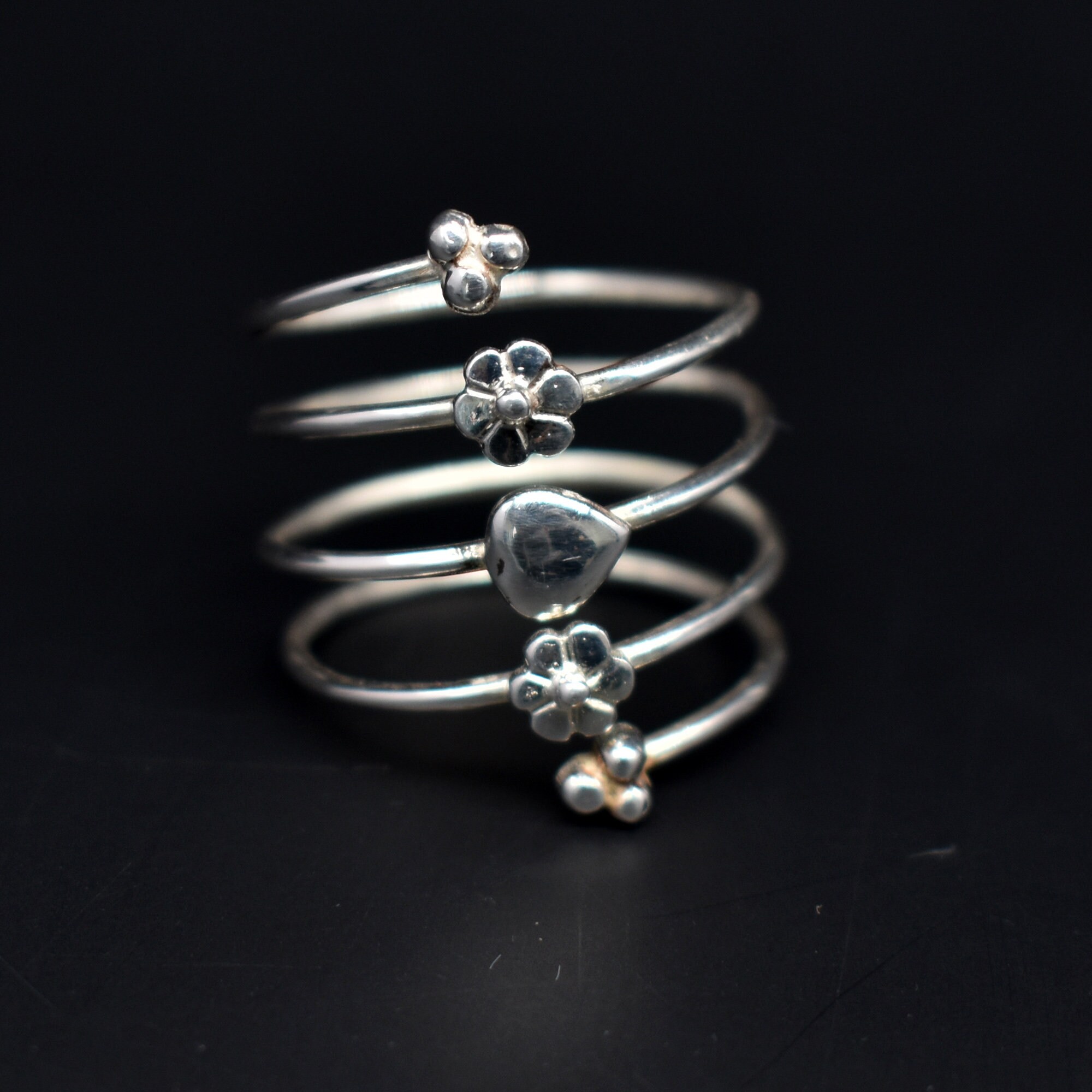 925 Sterling Silver Spiral Ring / Swirl Ring / Wrap Ring / - Etsy