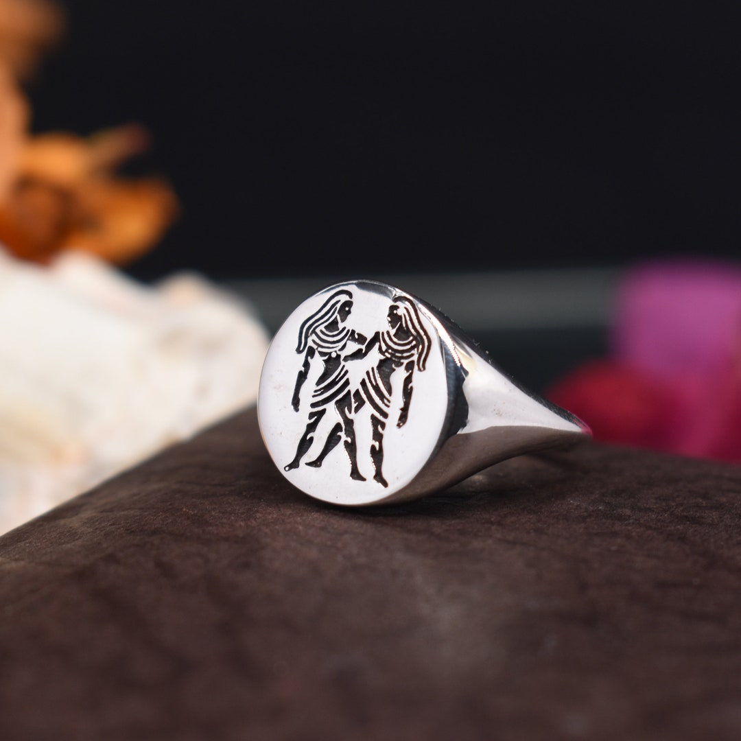 Bold Gemini Ring, Astrology Ring, Statement Women Ring, 925 Sterling ...
