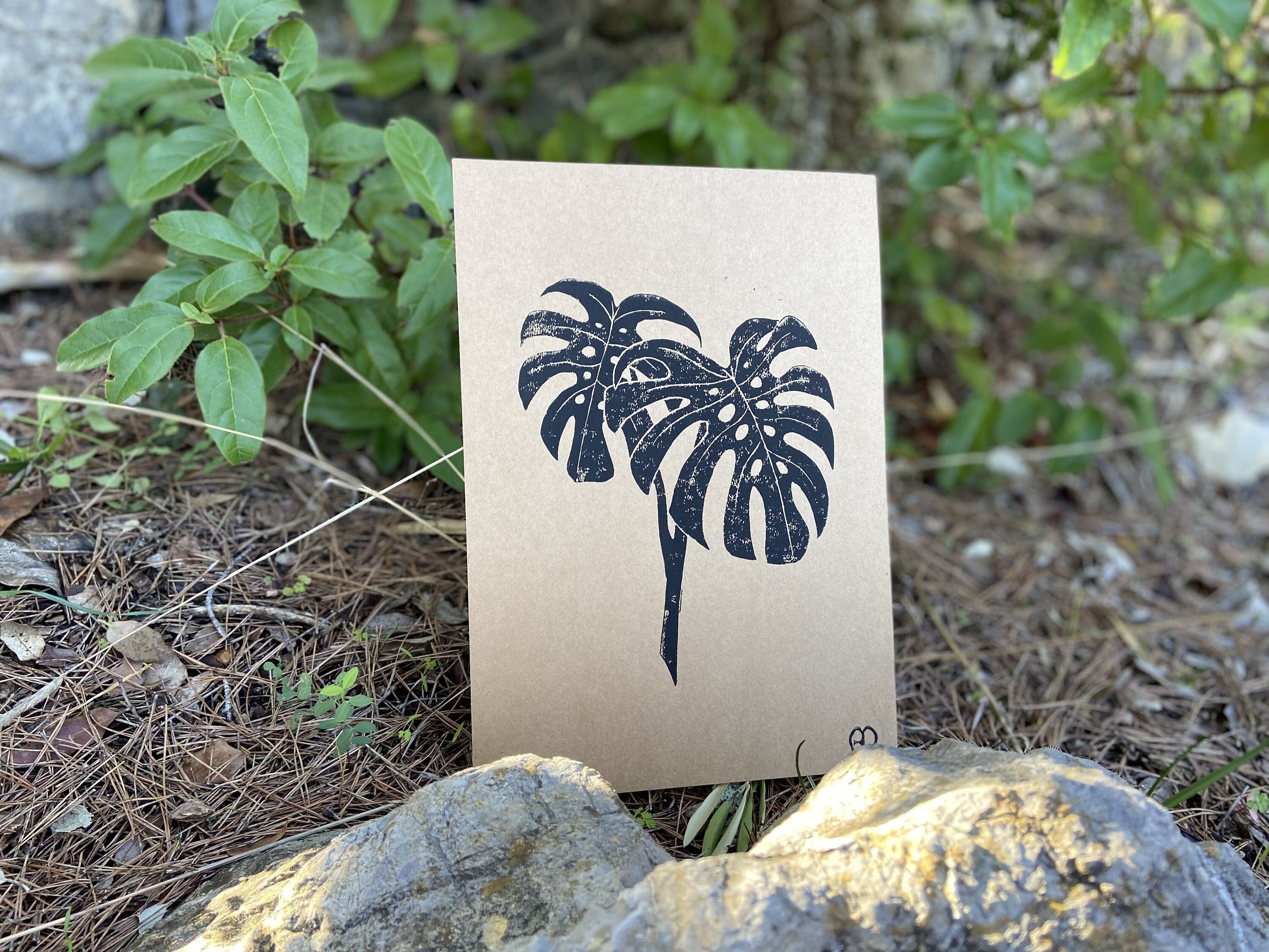 Monstera, Vegetal Series Linocut - Etsy