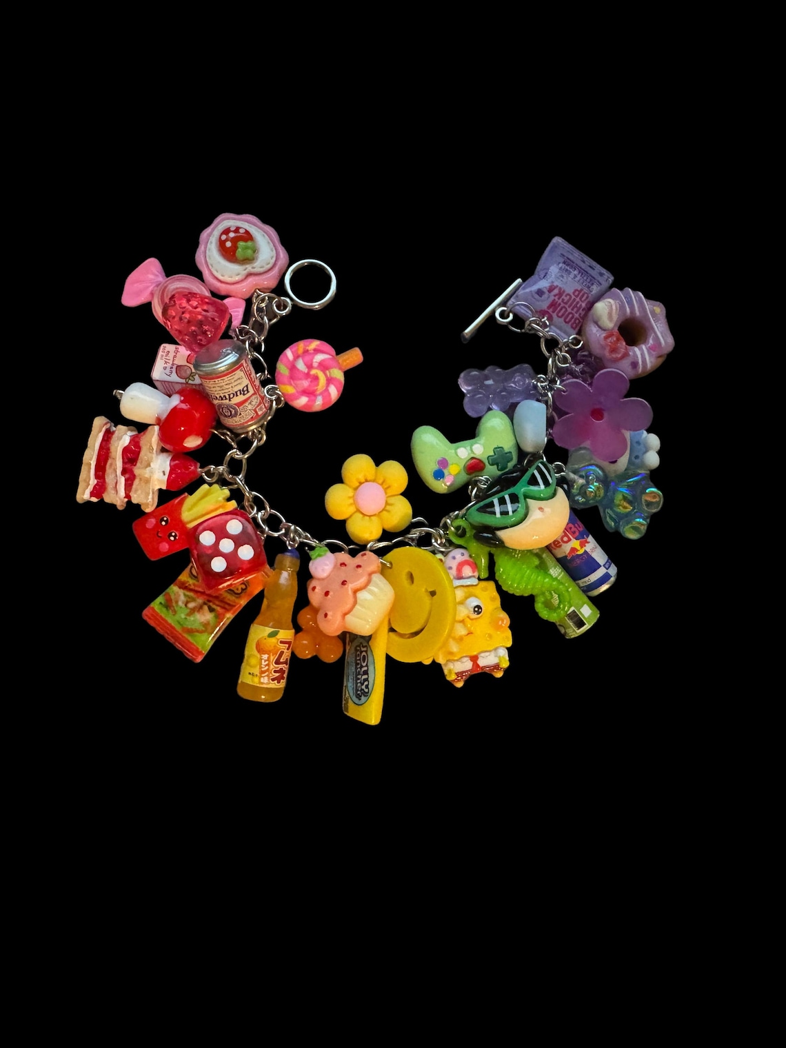 Rainbow Junk Charm Bracelets - Etsy