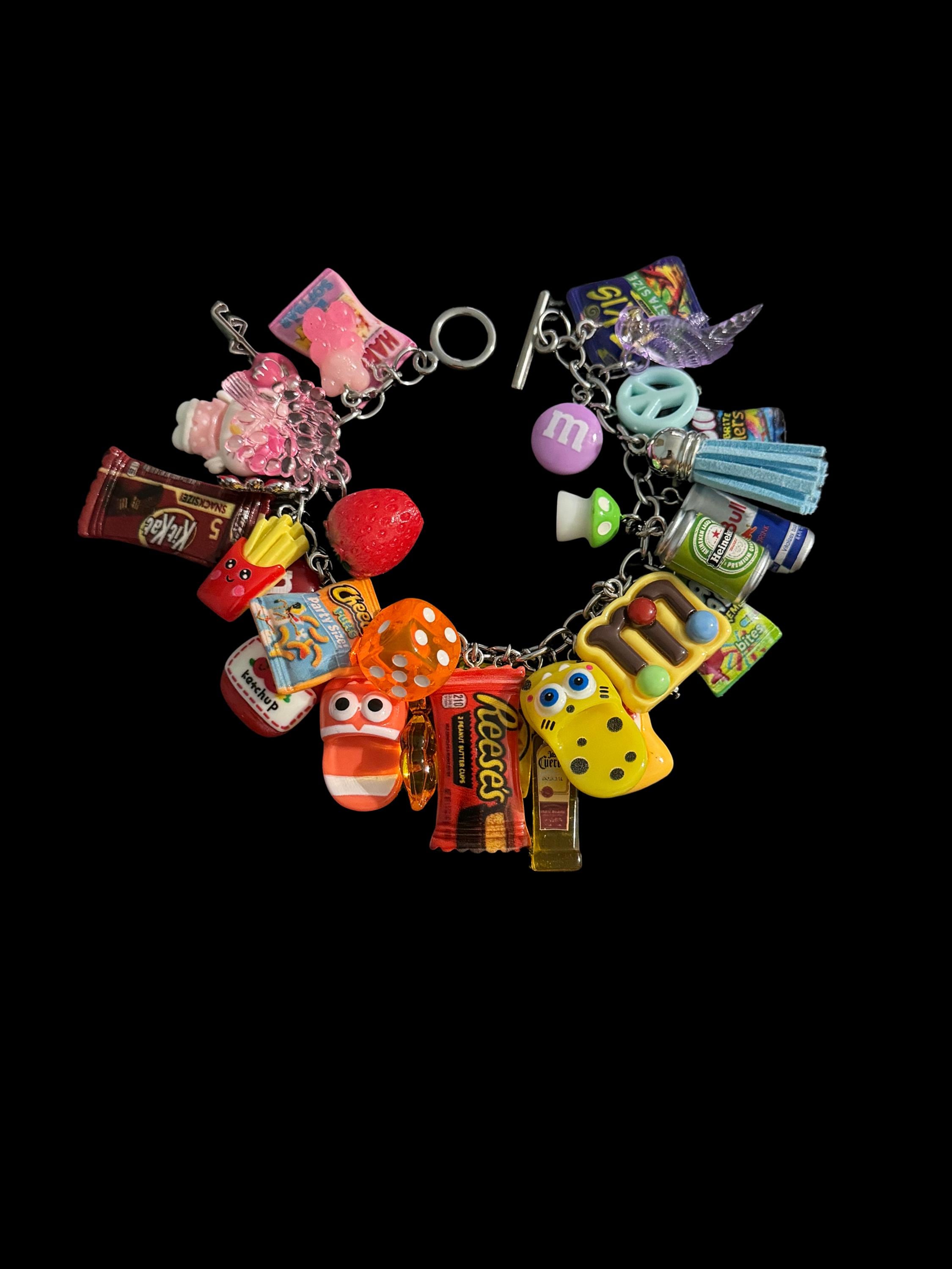 Rainbow Junk Charm Bracelets - Etsy