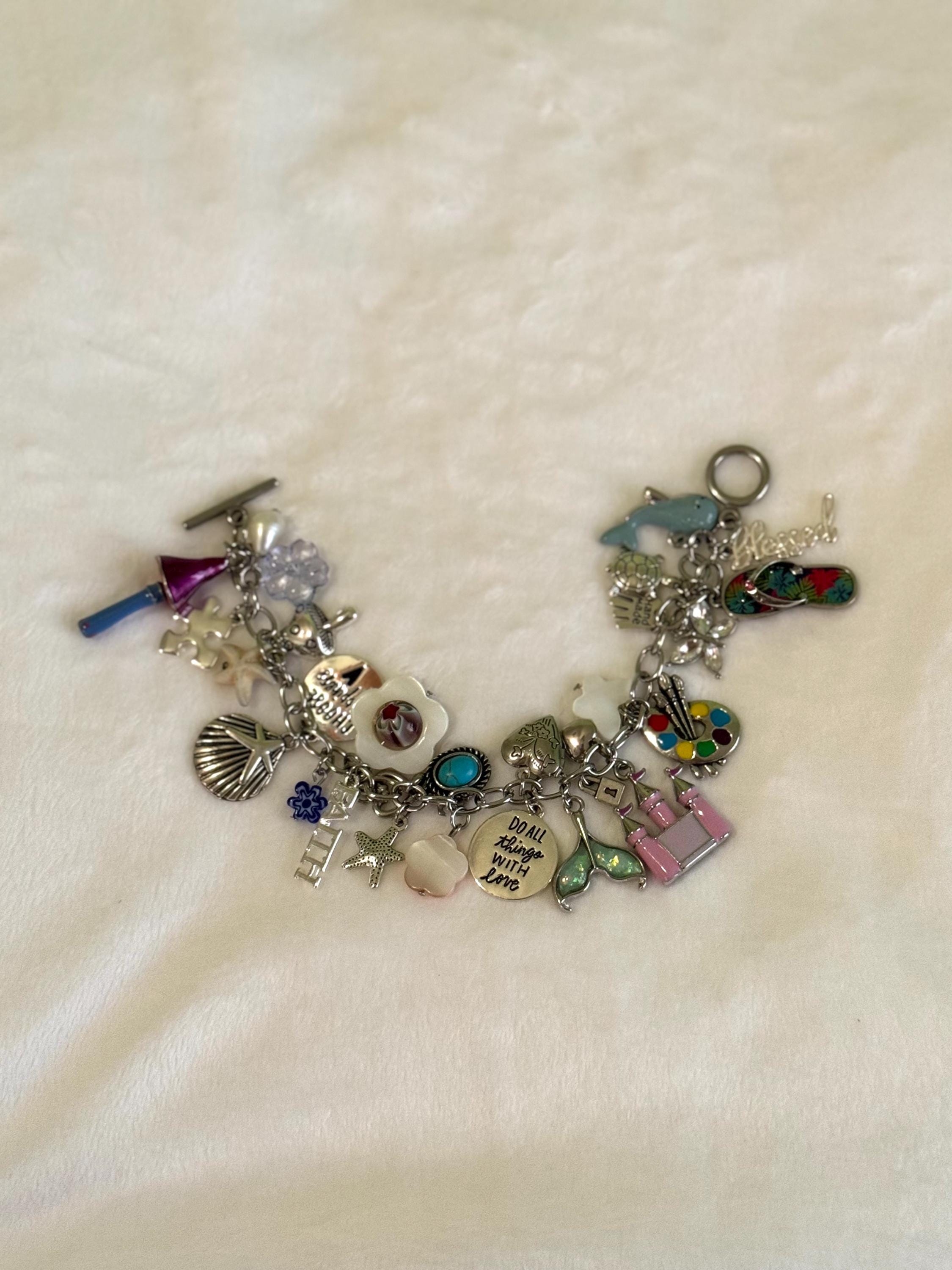 Whimsical Cluster Treasures Charm Bracelet - Etsy