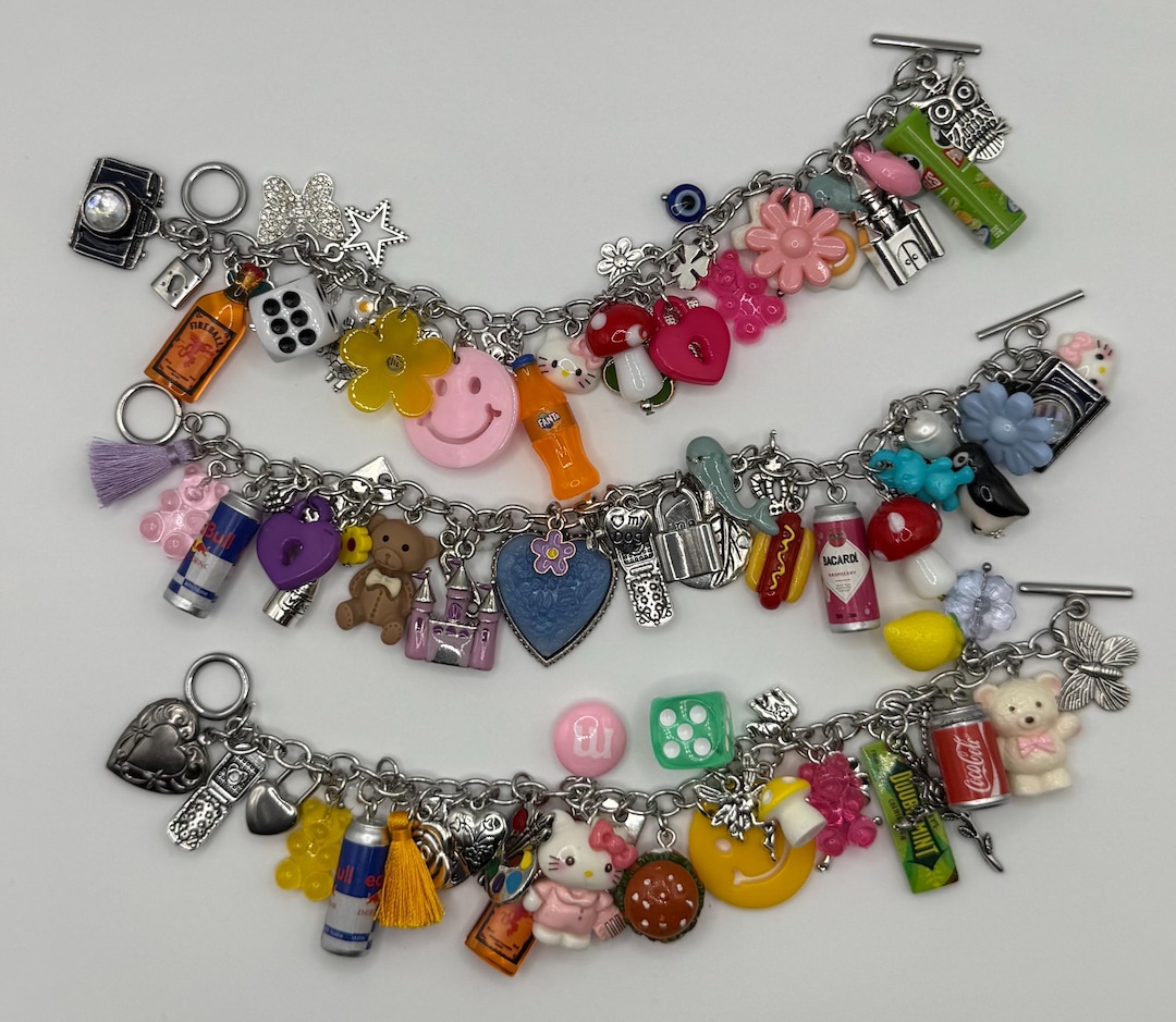 Whimsical Cluster Treasures Charm Bracelet - Etsy