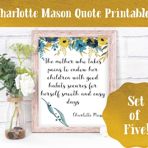 Printable Charlotte Mason Quotes | Beautiful Watercolor Flowers ...