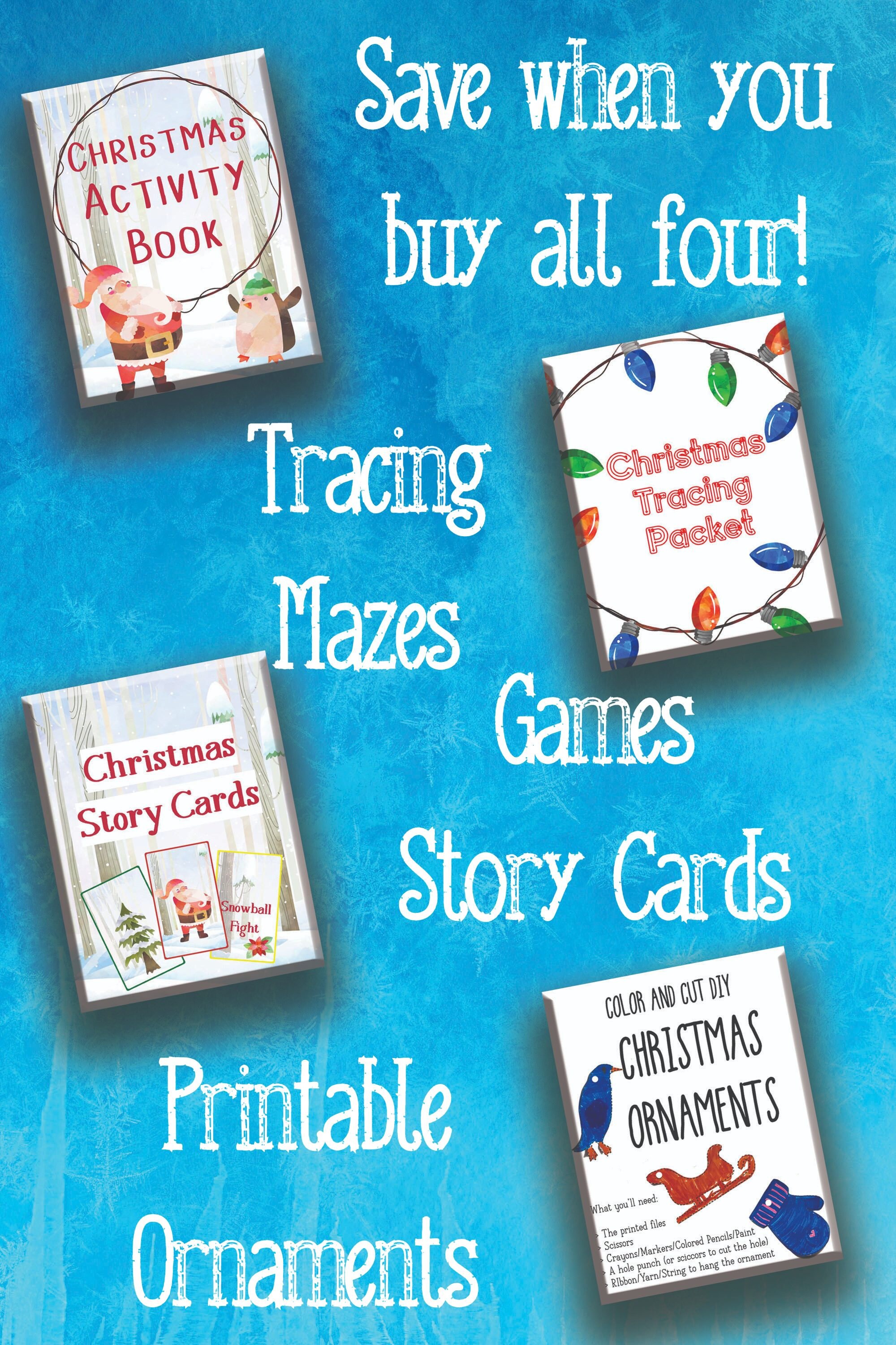 Christmas Bundle | Holiday Workbooks | Story Cards, Printable Ornaments ...