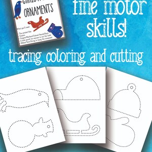 Printable Christmas Ornaments | Trace, Color, and Cut | Fine Motor ...