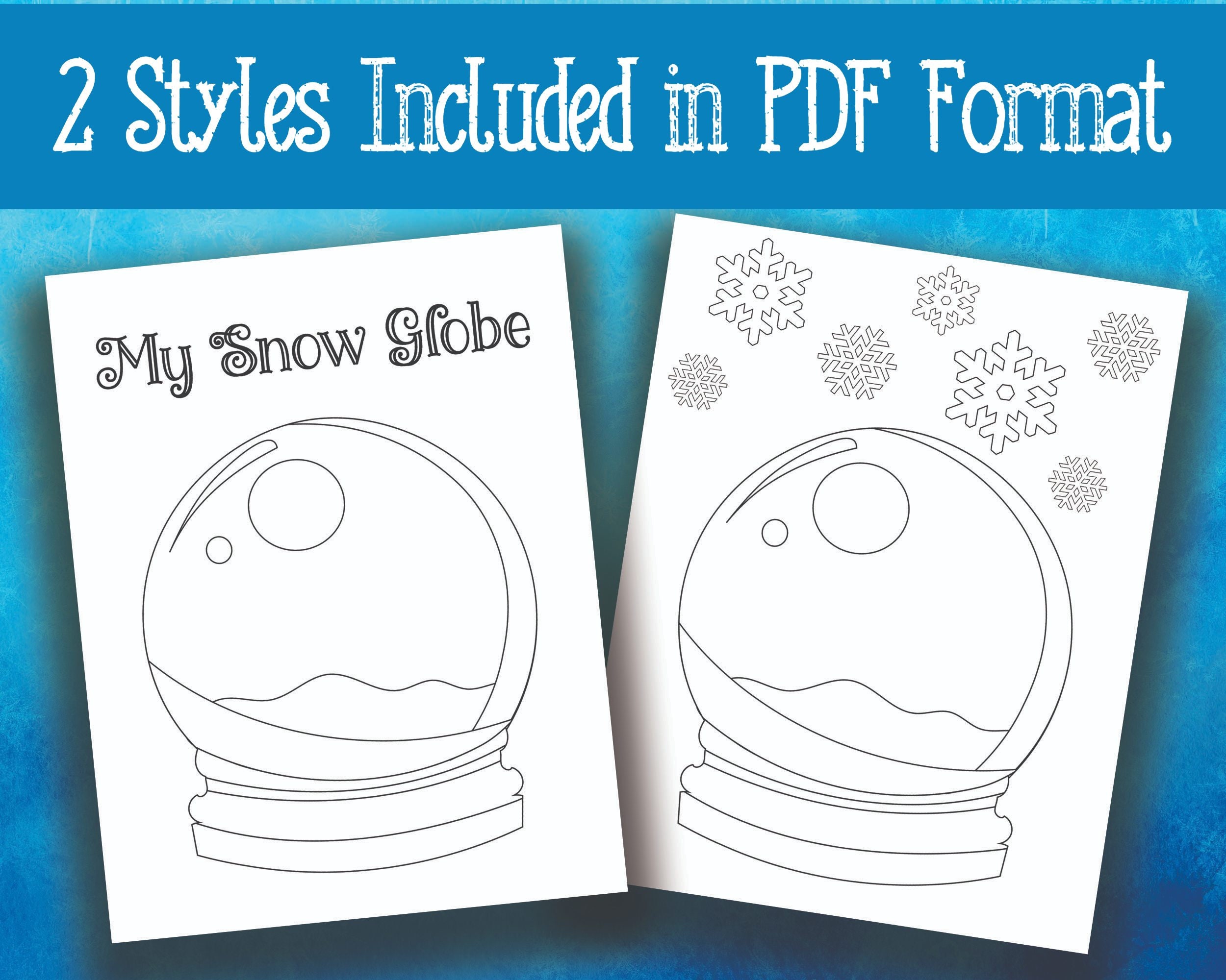 Snow Globe Coloring Page | Holiday Craft | Winter Coloring Page | Kids ...