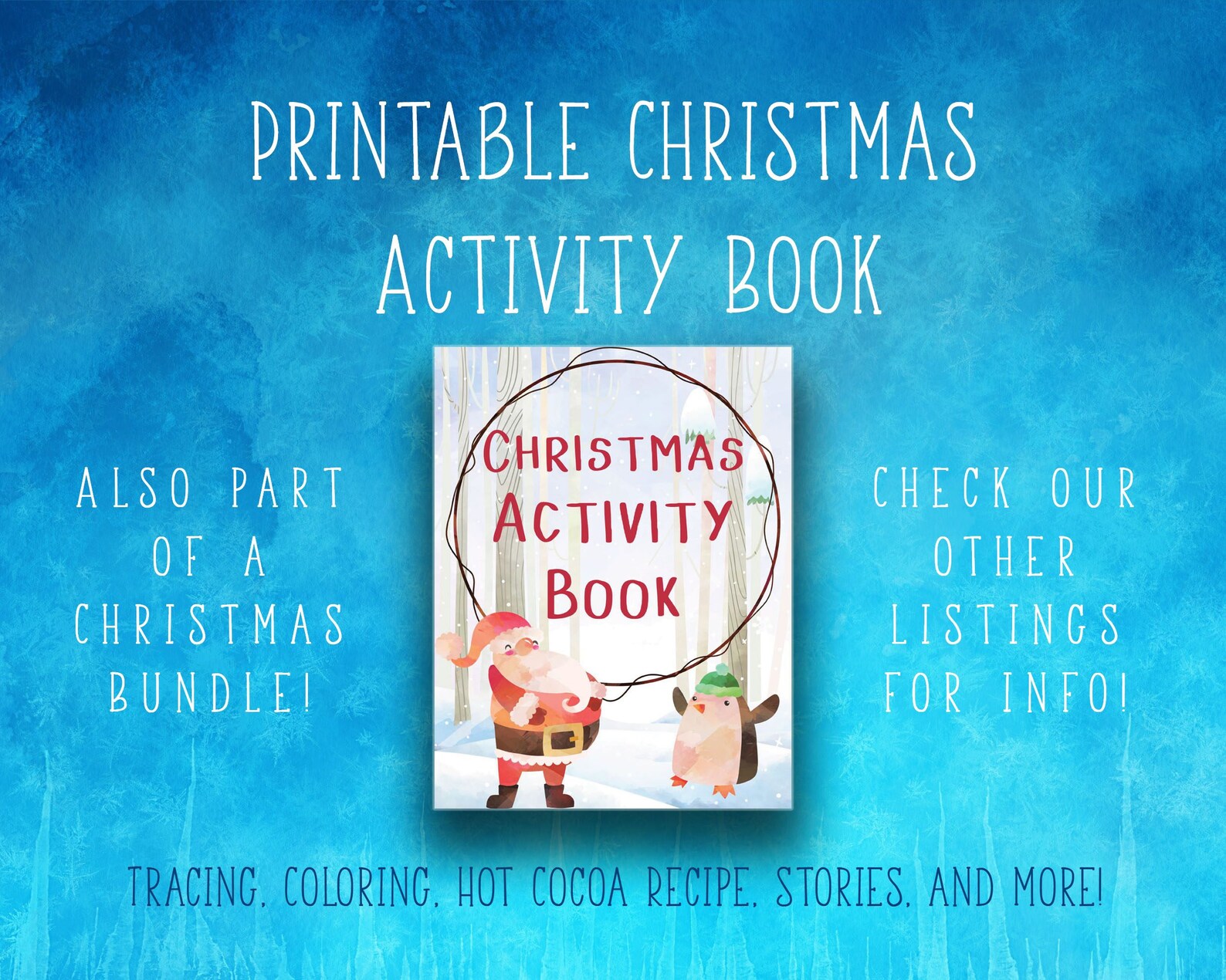 Printable Christmas Activity Book | Holiday Workbook | Mazes, Tracing ...