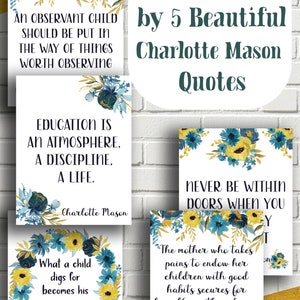 Printable Charlotte Mason Quotes | Beautiful Watercolor Flowers ...