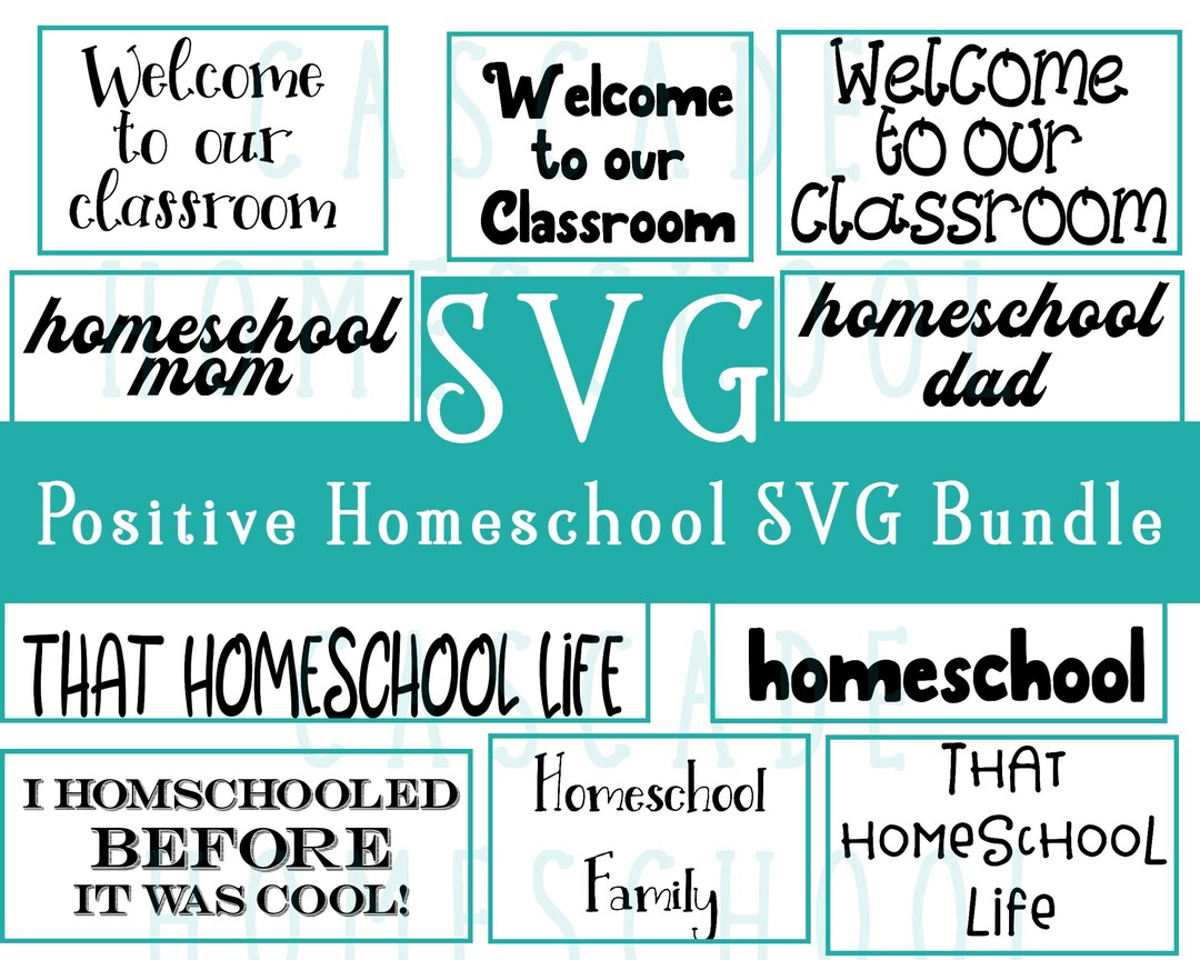 Homeschool SVG Bundle | 10 Positive Homeschooling Graphics | PNG and ...