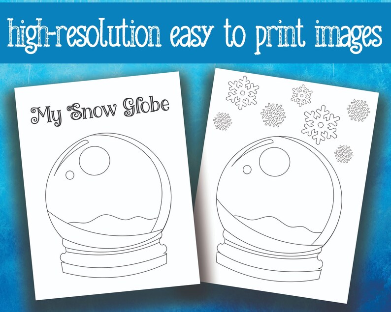 Snow Globe Coloring Page | Holiday Craft | Winter Coloring Page | Kids ...